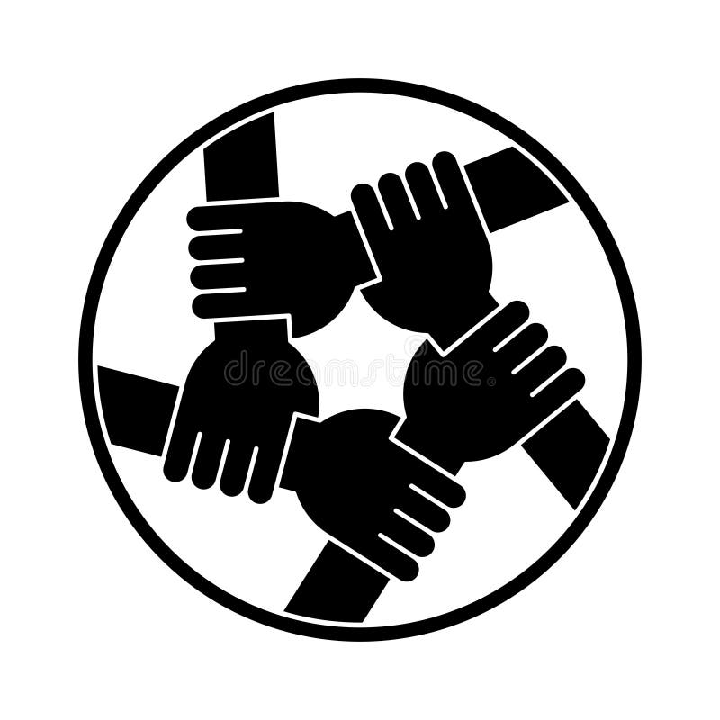 Hands Holding Eachother for Solidarity Silhouette Stock Vector ...