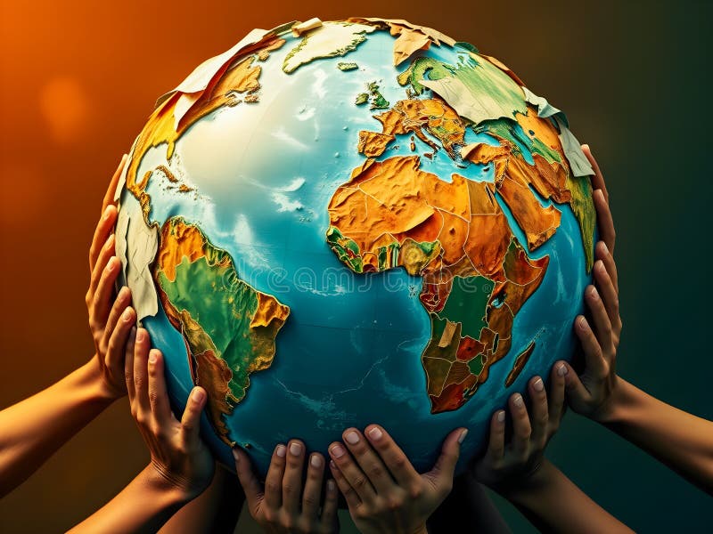Hands Holding Earth Globe. Concept of Global Warming and Climate Change ...