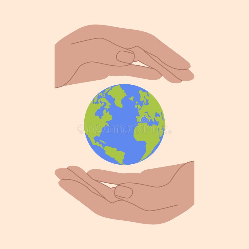 Hands Holding Earth Globe Poster, Banner. Save the Planet, Protect the ...