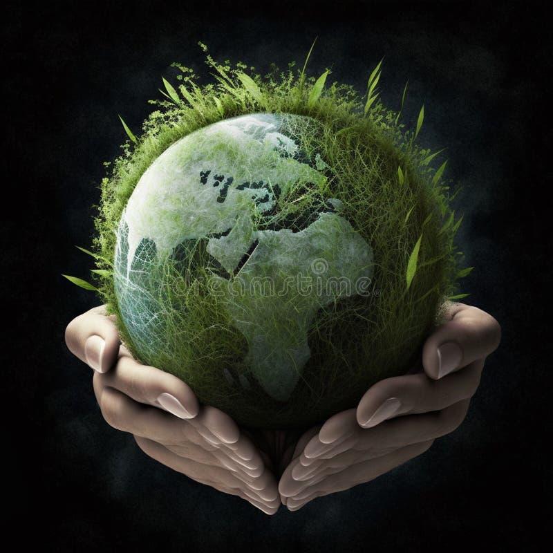 Hands Holding Earth Earth in Hand Earth in Hands Stock Illustration ...