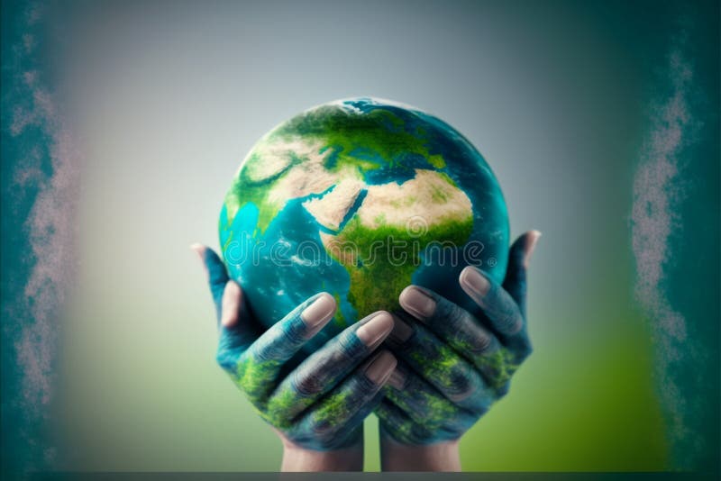 Hands Holding Earth Earth in Hand Earth in Hands Stock Illustration ...