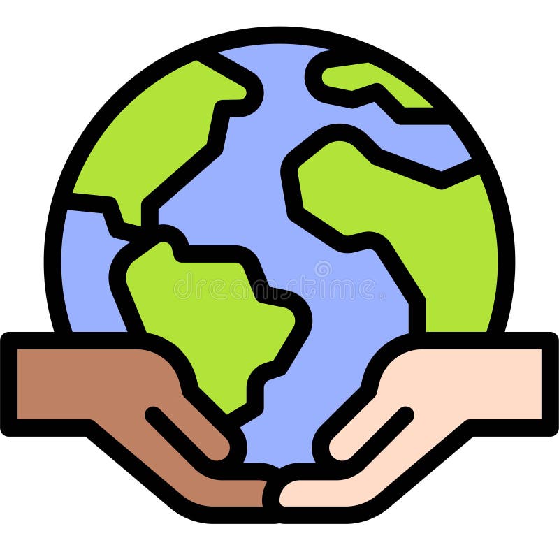 Hands Holding Earth Icon, Earth Day Related Vector Stock Vector ...