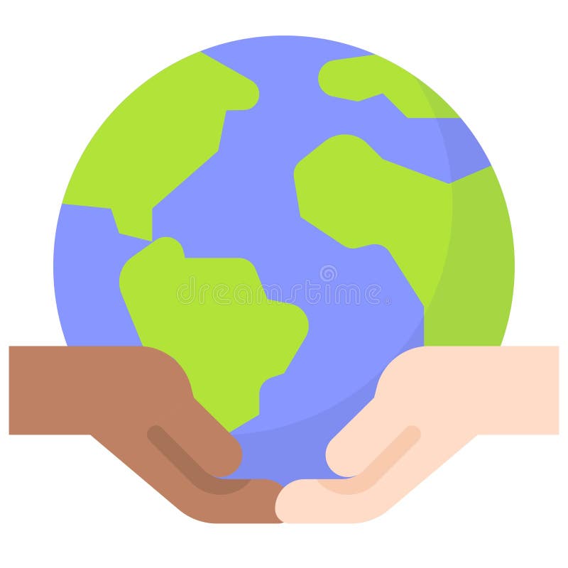 Hands Holding Earth Icon, Earth Day Related Vector Stock Vector ...