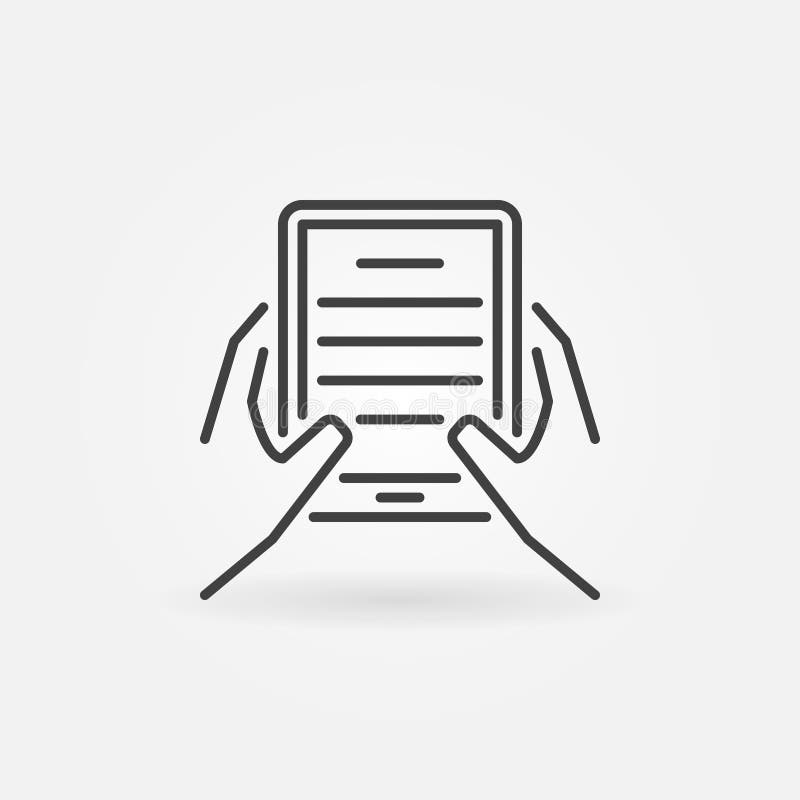 Hands Holding Ebook Reader Icon Stock Vector - Illustration of logo ...