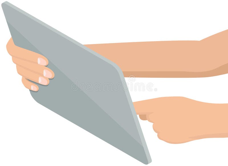 Hands Holding Electronical Smart Tablet. Electronic Device with Touch ...