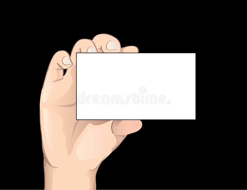 Hands Holding the Empty Card Stock Vector - Illustration of drawing ...