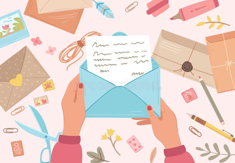 Message Cartoon Holding Envelope Stock Vector - Illustration of hold ...