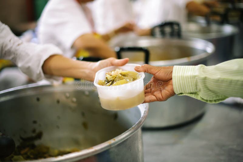 Hands Holding Food: Hunger Problems are Assisted by People in Society ...