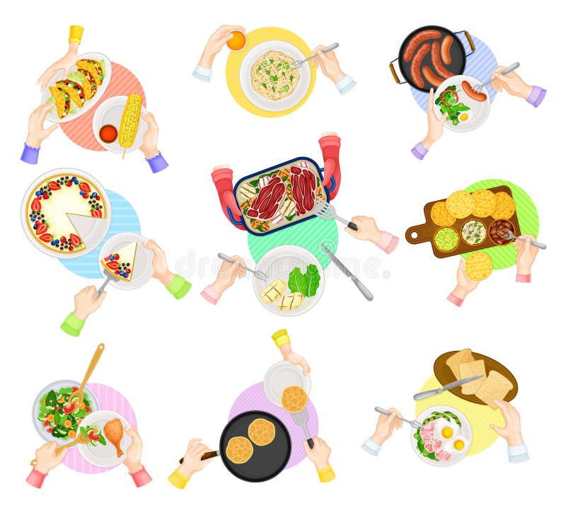 Hands Table Above Stock Illustrations – 1,492 Hands Table Above Stock ...