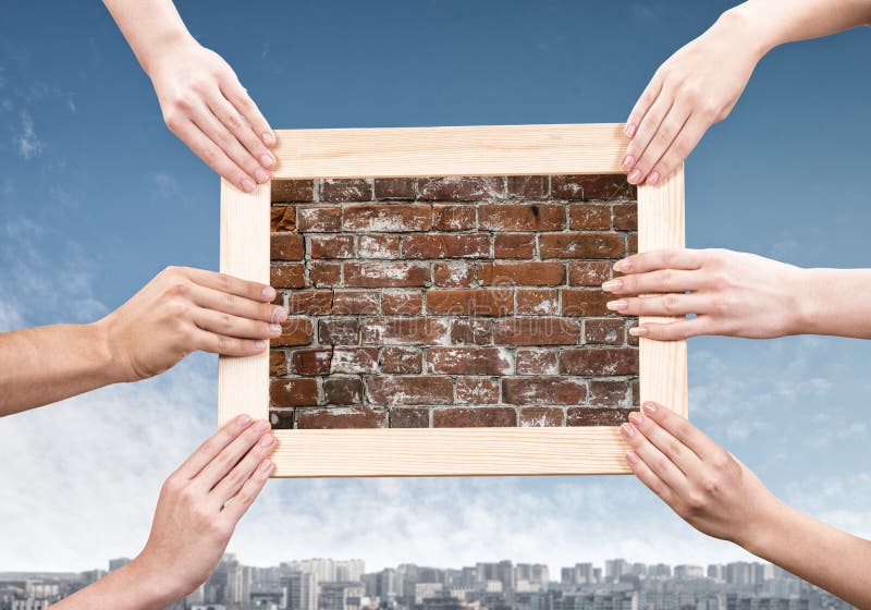 Hands holding frames stock image. Image of material, adult - 41112995