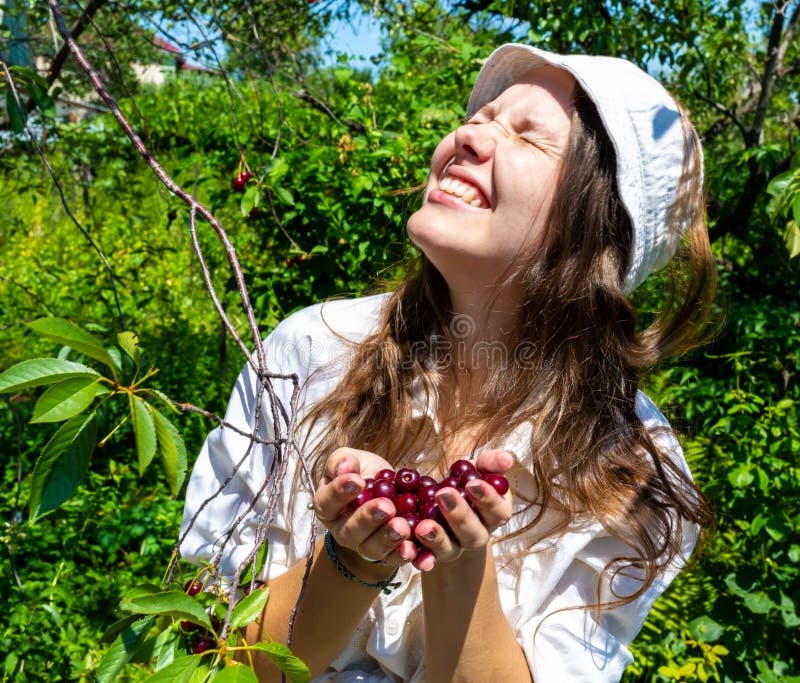 Hands Holding Fresh Berries in Nature Day Stock Image - Image of nature ...
