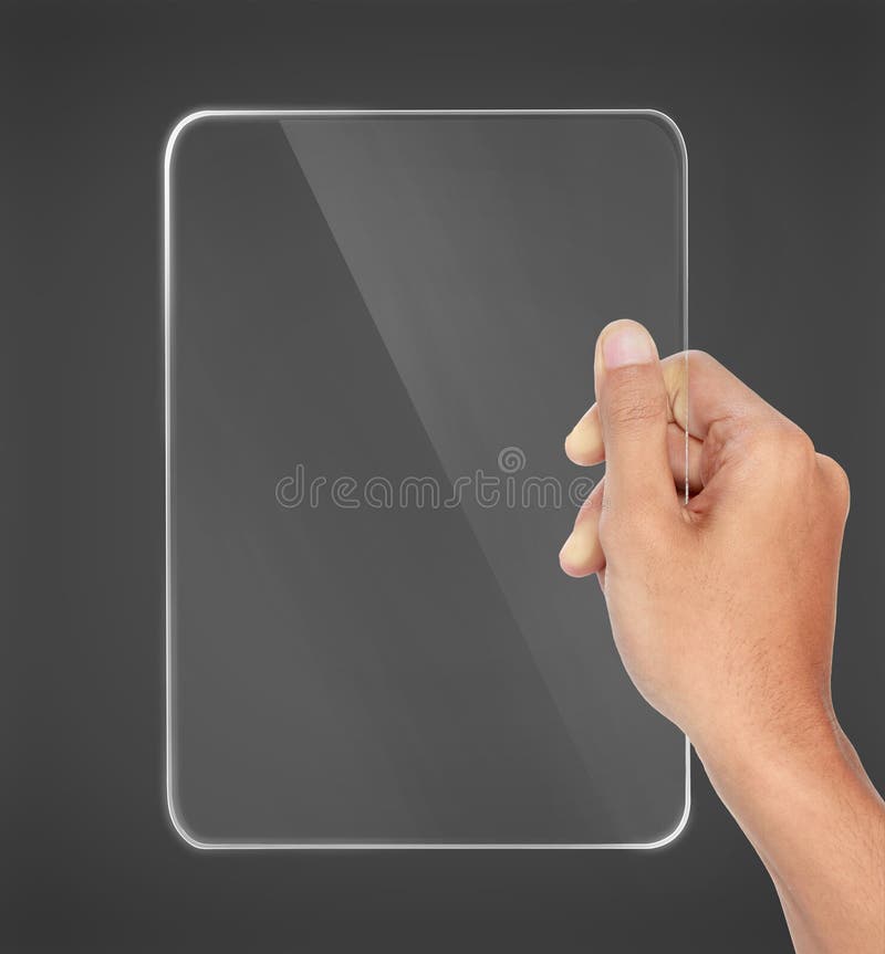 Transparent Tablet with Digital Virtual Keyboard Stock Photo - Image of ...