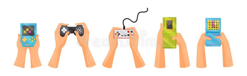 Controller Game Hand Holding Stock Illustrations – 869 Controller Game ...