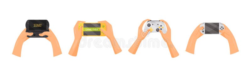 Controller Game Hand Holding Stock Illustrations – 869 Controller Game ...