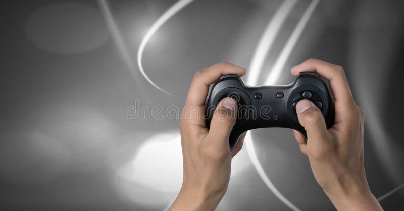 Hands Holding Gaming Controller Stock Image - Image of bright ...