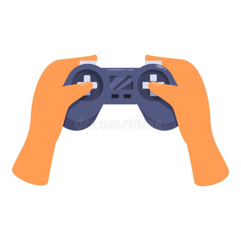 Hands Holding Gaming Controller Playing Video Game Stock Illustration ...