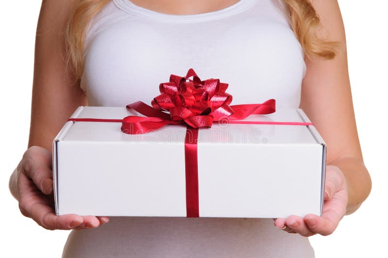 Hands holding gift box stock photo. Image of close, christmastime ...