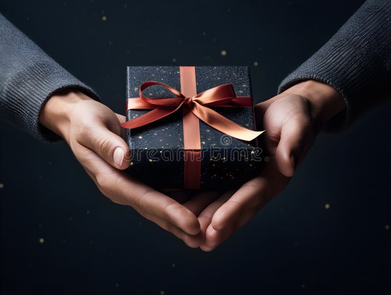 Hands Holding Gift Box Ai Generative Stock Illustration - Illustration ...