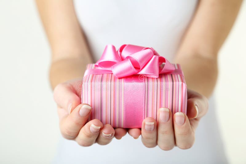Hands holding gift box stock photo. Image of christmas - 51156028
