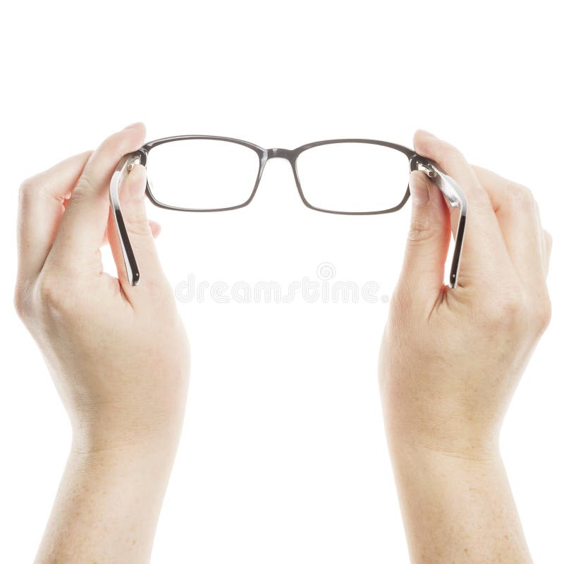 Lookinh through eyeglasses stock image. Image of black - 21877207