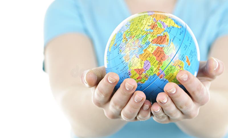 Hands holding globe stock photo. Image of conservation - 19997938