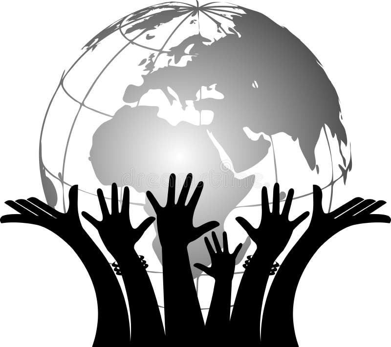 Globe hands stock vector. Illustration of cutout, graphic - 27336309