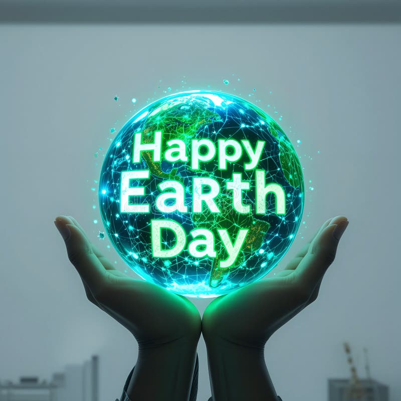 Hands Holding a Glowing Earth Globe Celebrating Happy Earth Day Stock ...