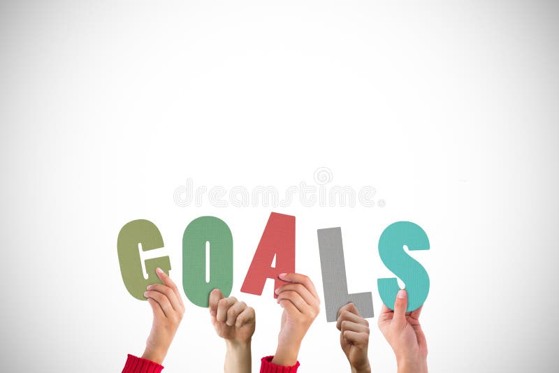 Hands Holding Goals Letters Stock Photo - Image of holding, background ...