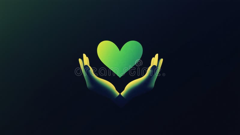Hands Holding Green Heart Symbolizing Care and Compassion Stock Photo ...