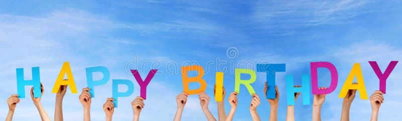Hands Holding HAPPY BIRTHDAY Stock Photo - Image of invitation, letters ...