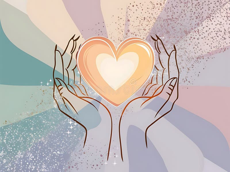 Hands Holding a Heart Kindness Illustration Stock Illustration ...