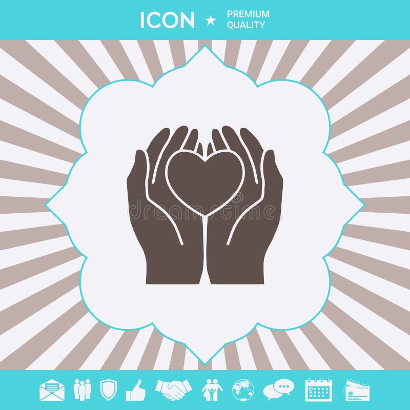 Hands Holding Heart - Protection Symbol. Graphic Elements for Your ...