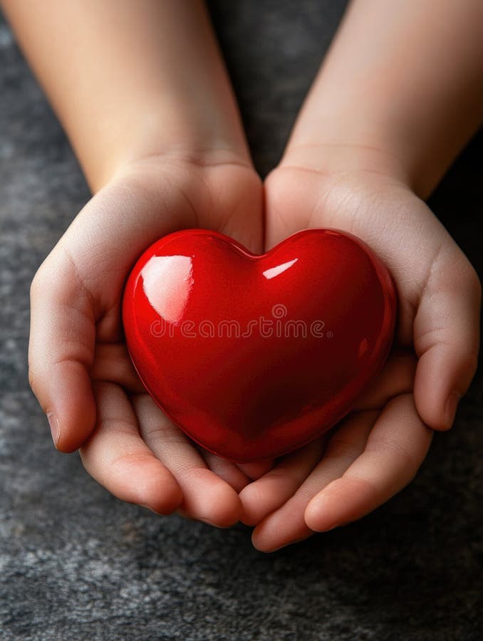 Hands holding heart stock photo. Image of cute, generated - 363280994