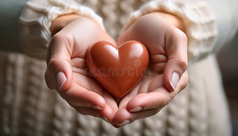 Hands Holding a Heart Symbolizing Caring and Compassion Stock ...