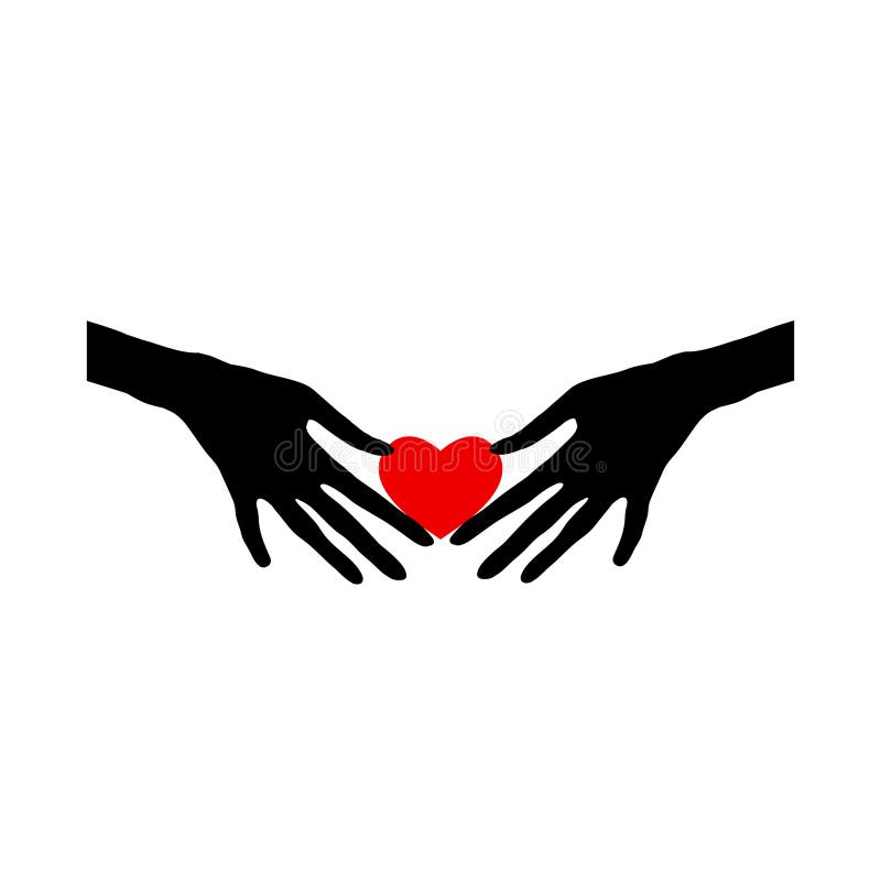 Hands Holding Heart Vector Icon Logo Symbol Stock Vector - Illustration ...