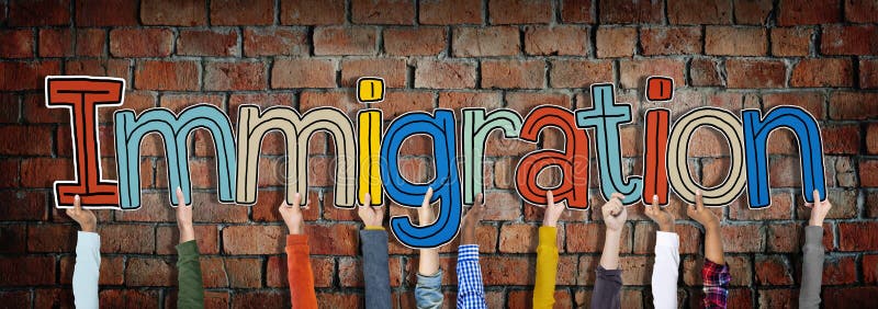 Hands Holding Immigration Word Concept Stock Image - Image of letters ...