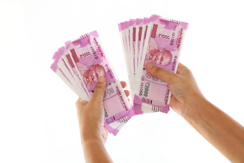 Indian Currency New Notes Held in Hand. Indian Money in Hand Stock ...