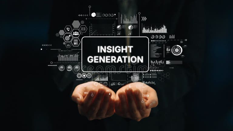 Hands Holding Insight Generation Concept with Data Visualization and ...