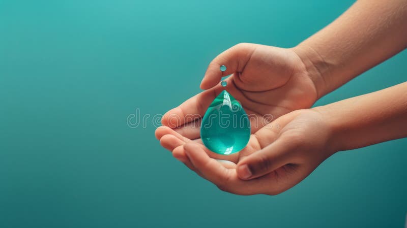 The Water Drop in Hand. AI Generated Stock Image - Image of nature ...
