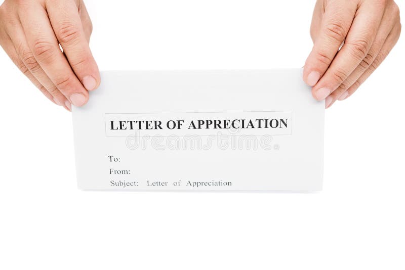 Hands Holding a Letter of Appreciation Stock Image - Image of hand ...