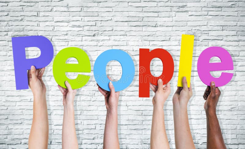 Hands Holding Letters Forming the Word People Stock Image - Image of ...