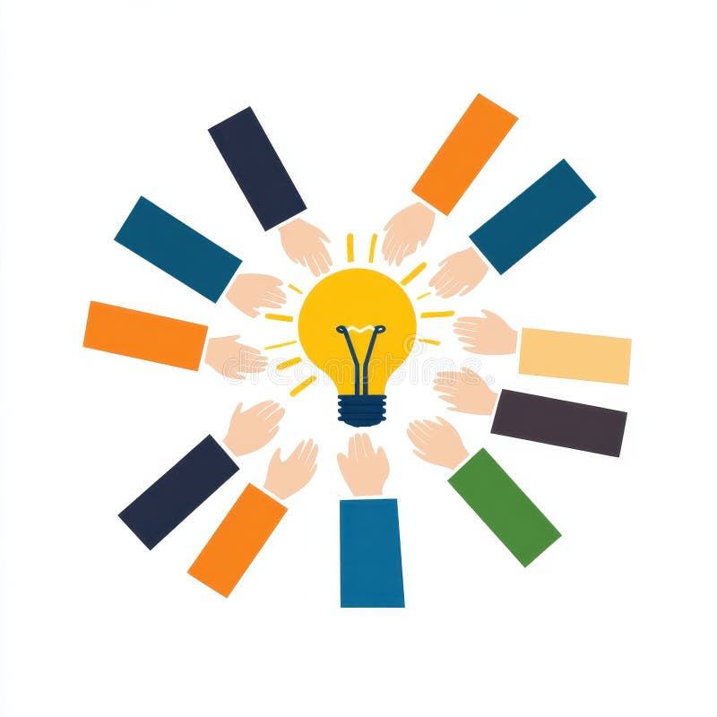 Hands Holding a Light Bulb Signifying Team Collaboration and Innovative ...