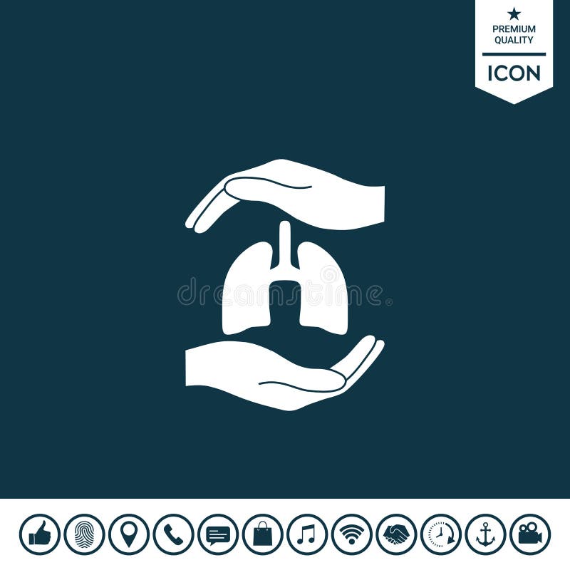 Hands Holding Lungs - Protection Symbol Stock Vector - Illustration of ...