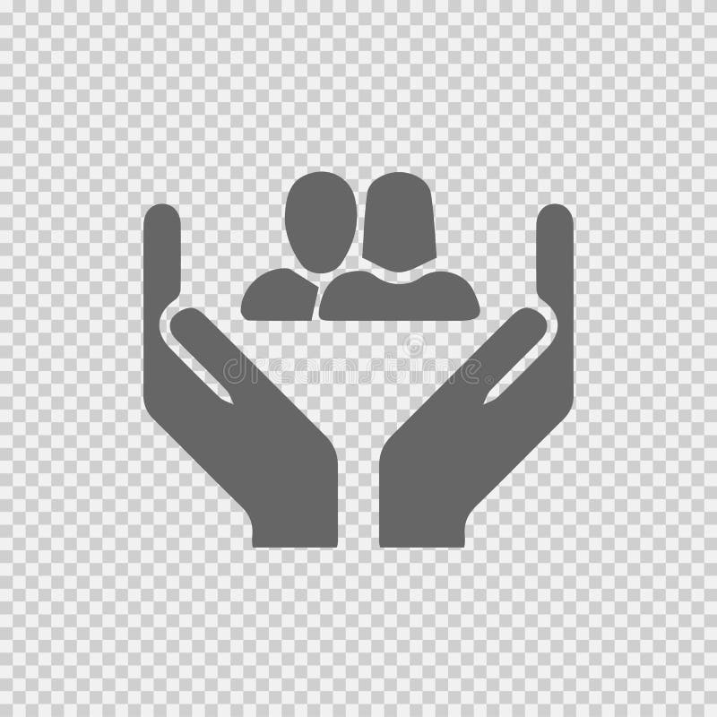 Hands Holding Man and Woman Vector Icon. Love Protection Concept Stock ...