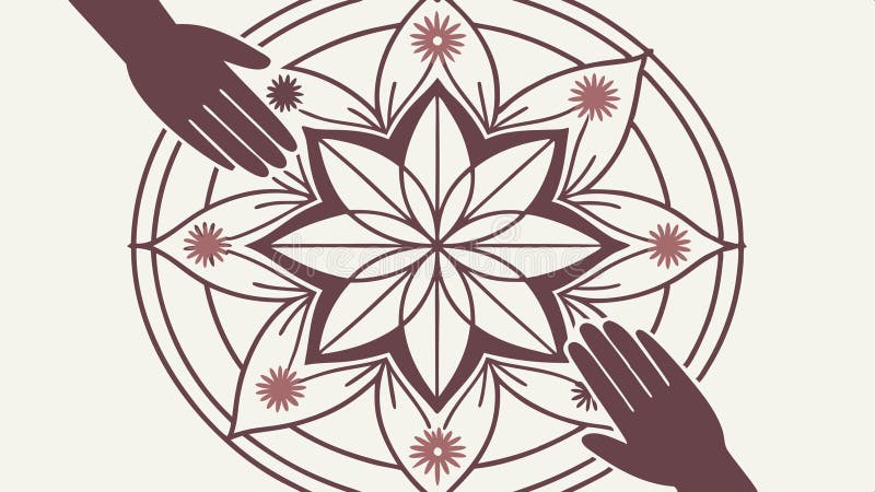 Hands Holding Mandala Design, Symbol of Unity and Connection Vector ...