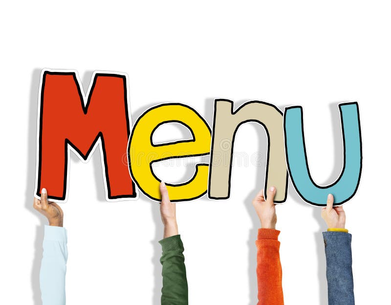 Hands Holding Menu Word Concept Stock Photo - Image of lunch, diversity ...