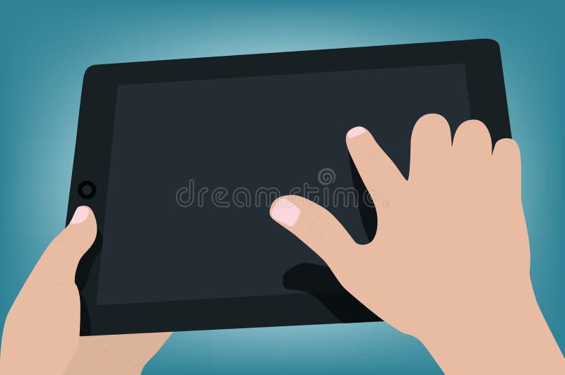 Hands Holding Ipad Stock Illustrations – 92 Hands Holding Ipad Stock ...