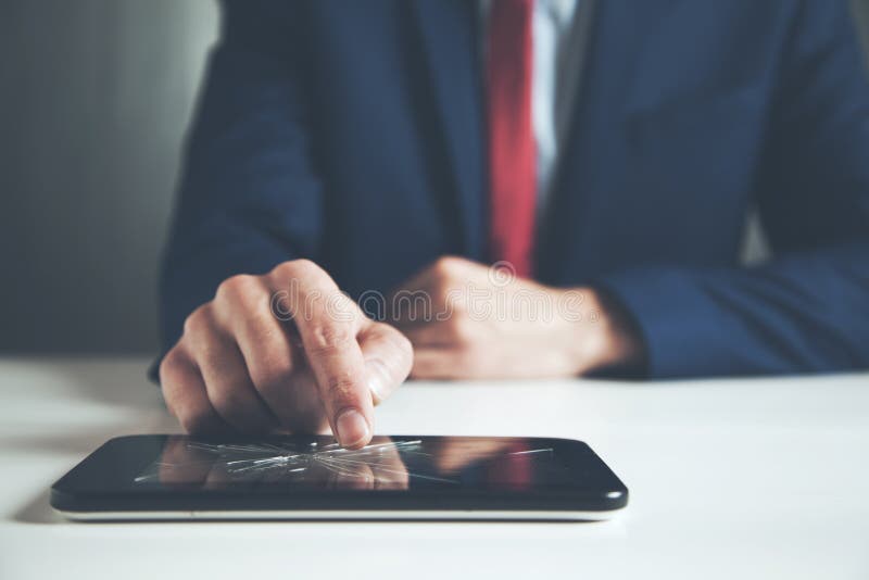 Hands Holding a Mobile Phone with a Broken Screen Stock Image - Image ...