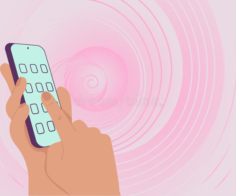 Hands Holding Mobile Phone Pressing Application Button. Palms Hold ...