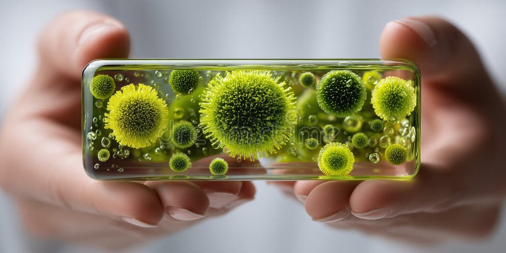 Hands Holding Modern Rectangular Device with Rounded Corners, Covered ...